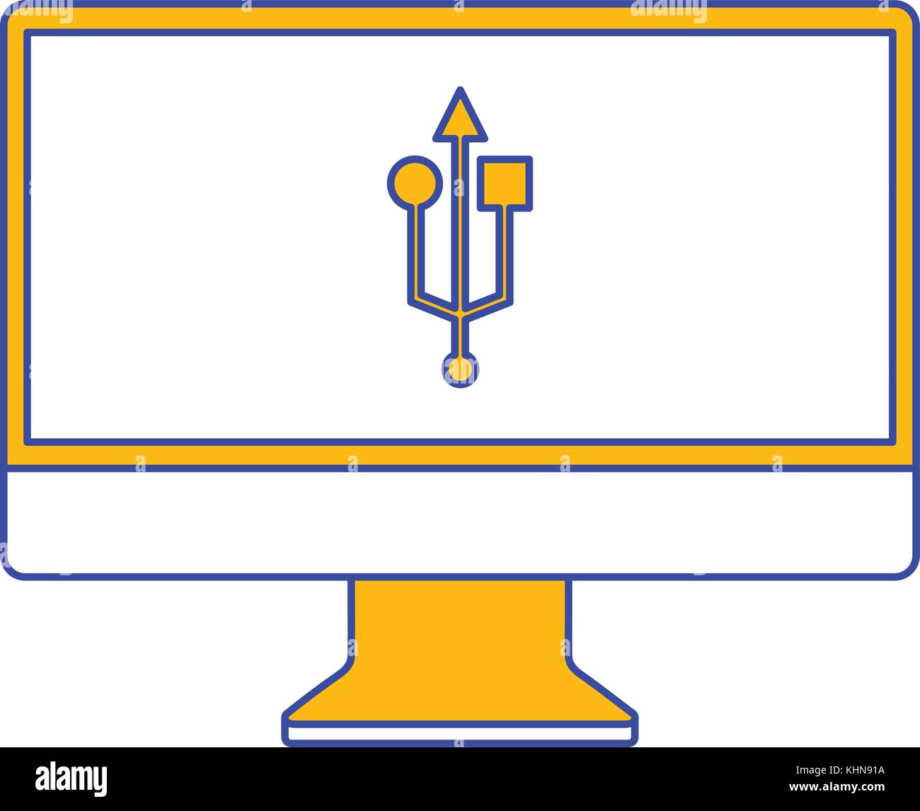 monitor computer usb app button screen Stock Vector Image & Art - Alamy