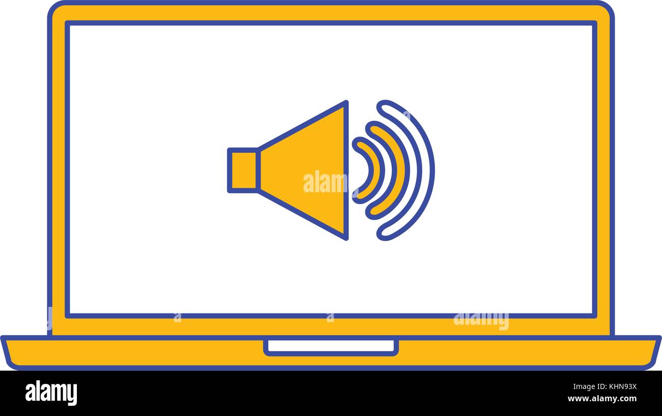 laptop sound music device gadget screen Stock Vector Image & Art - Alamy