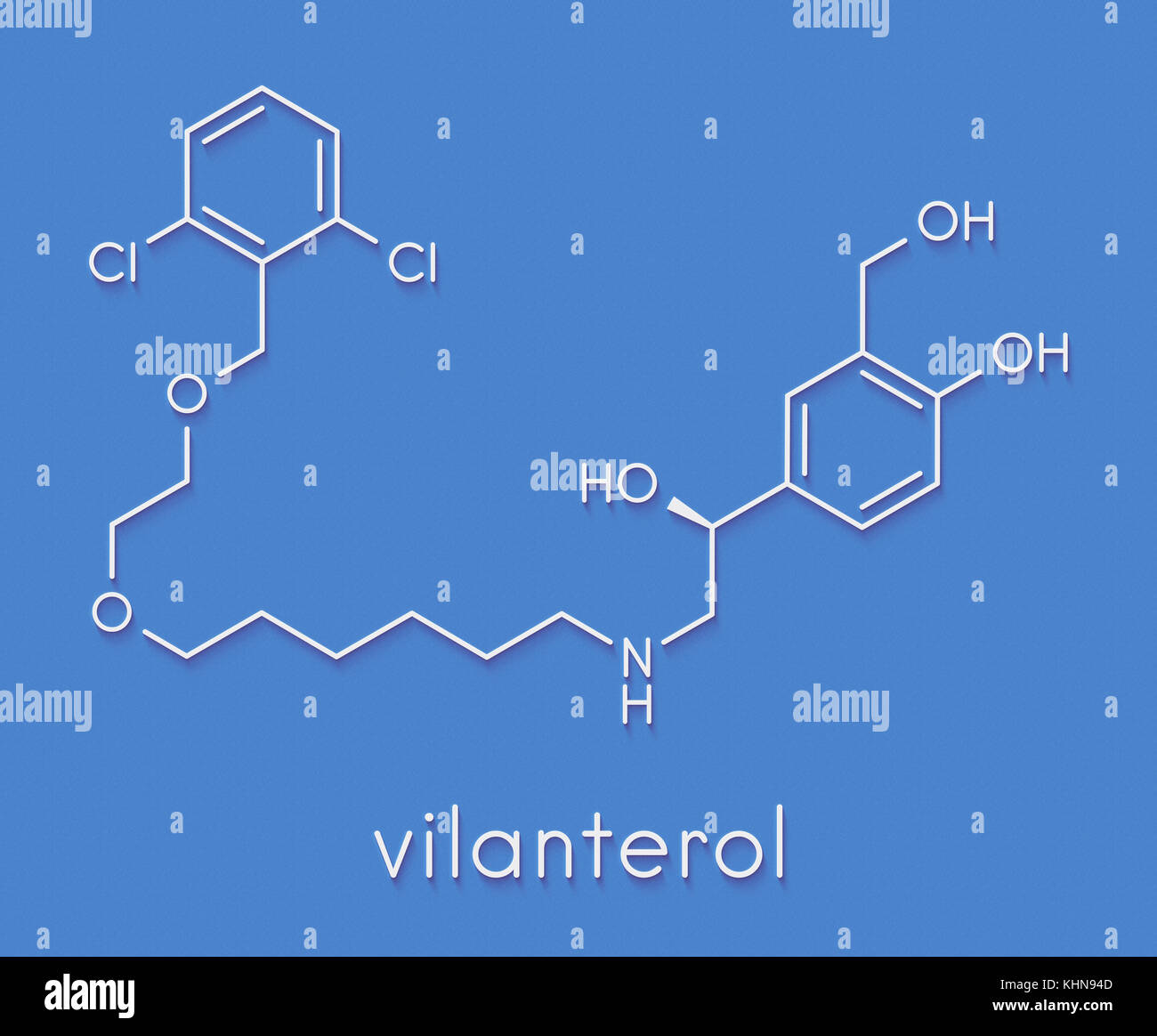 Vilanterol COPD drug molecule. Skeletal formula Stock Photo - Alamy