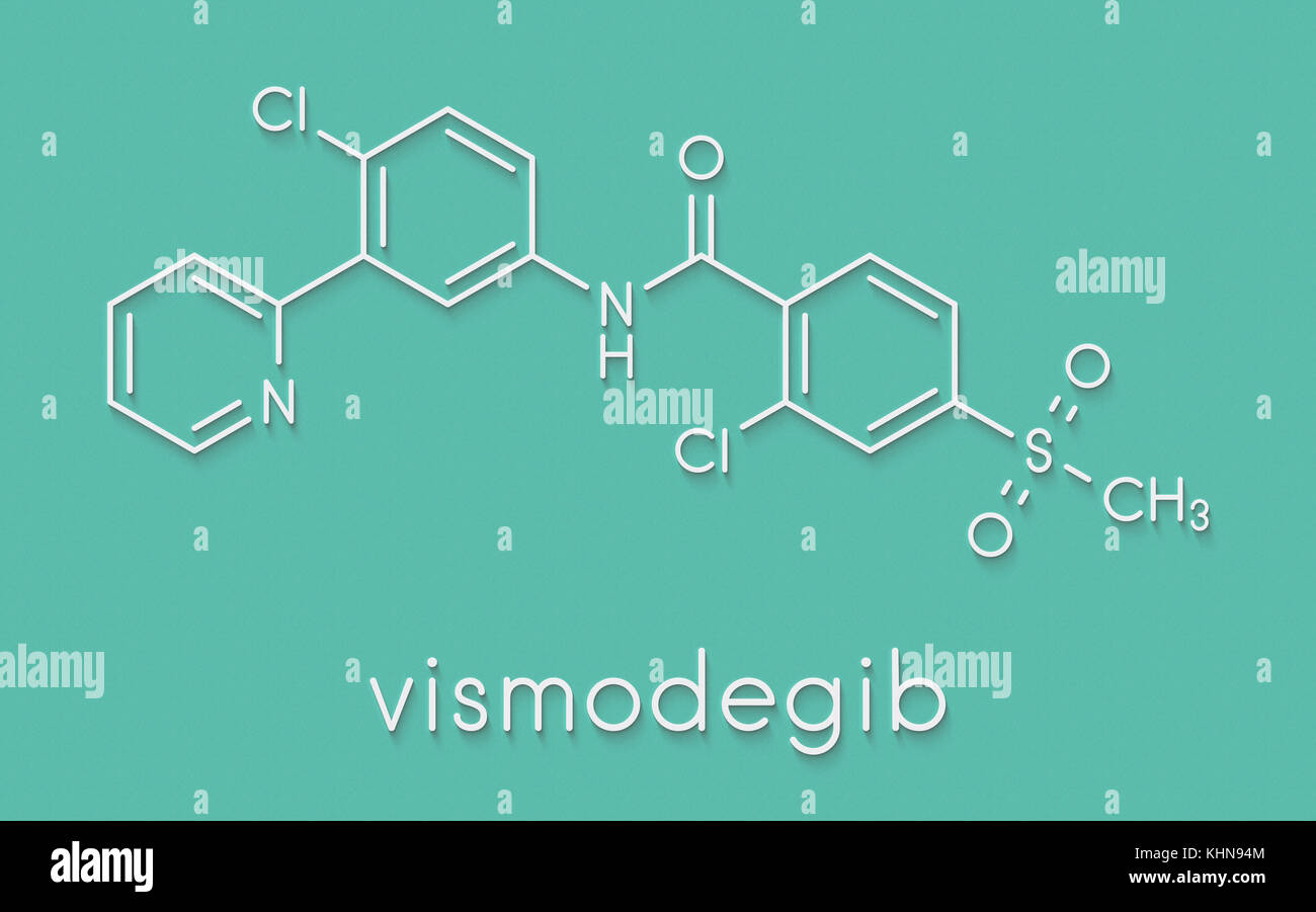Vismodegib cancer drug molecule. Used in treatment of basal cell ...