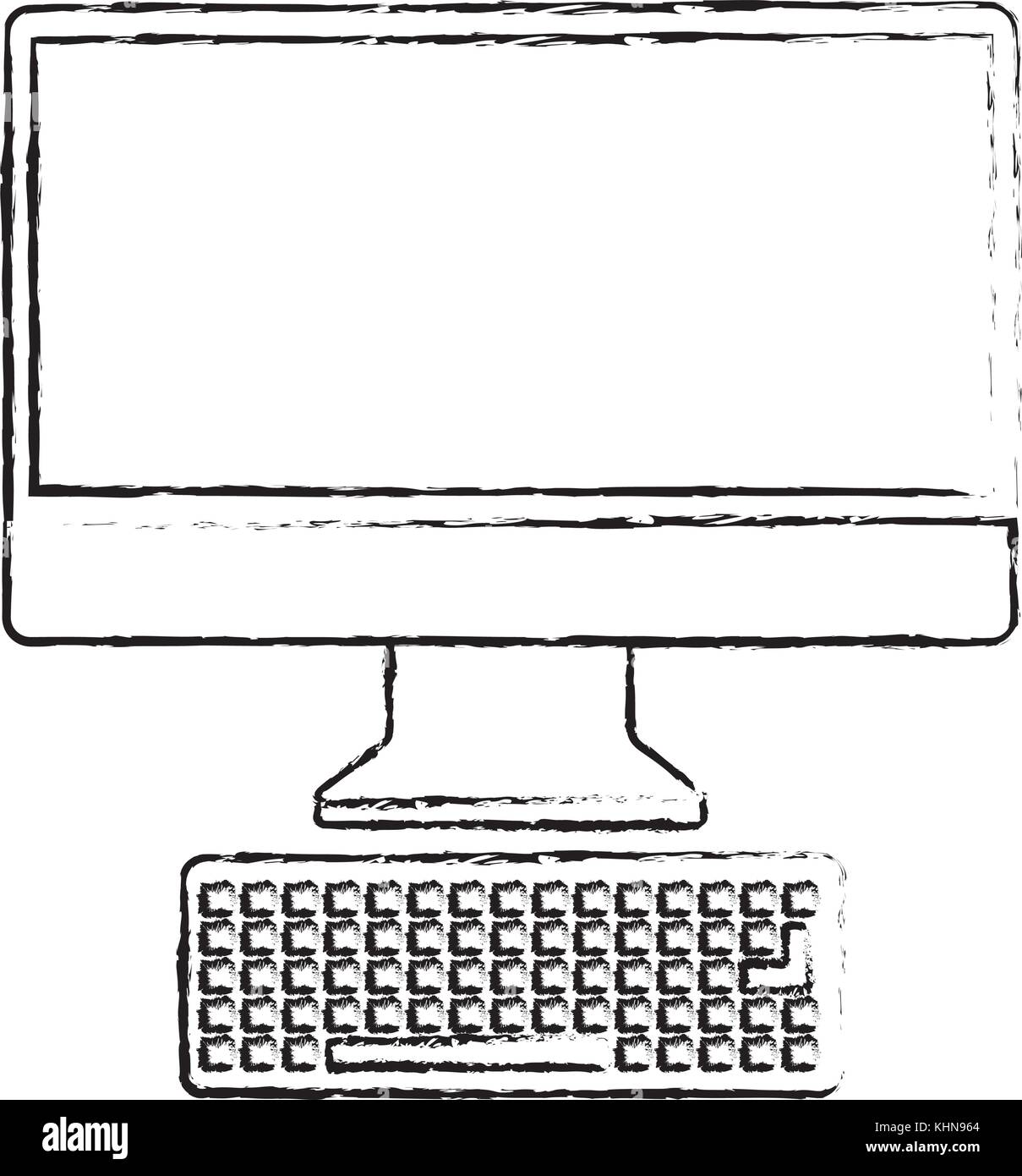 Monitor Computer Keyboard Technology Device Screen Stock Vector Image And Art Alamy