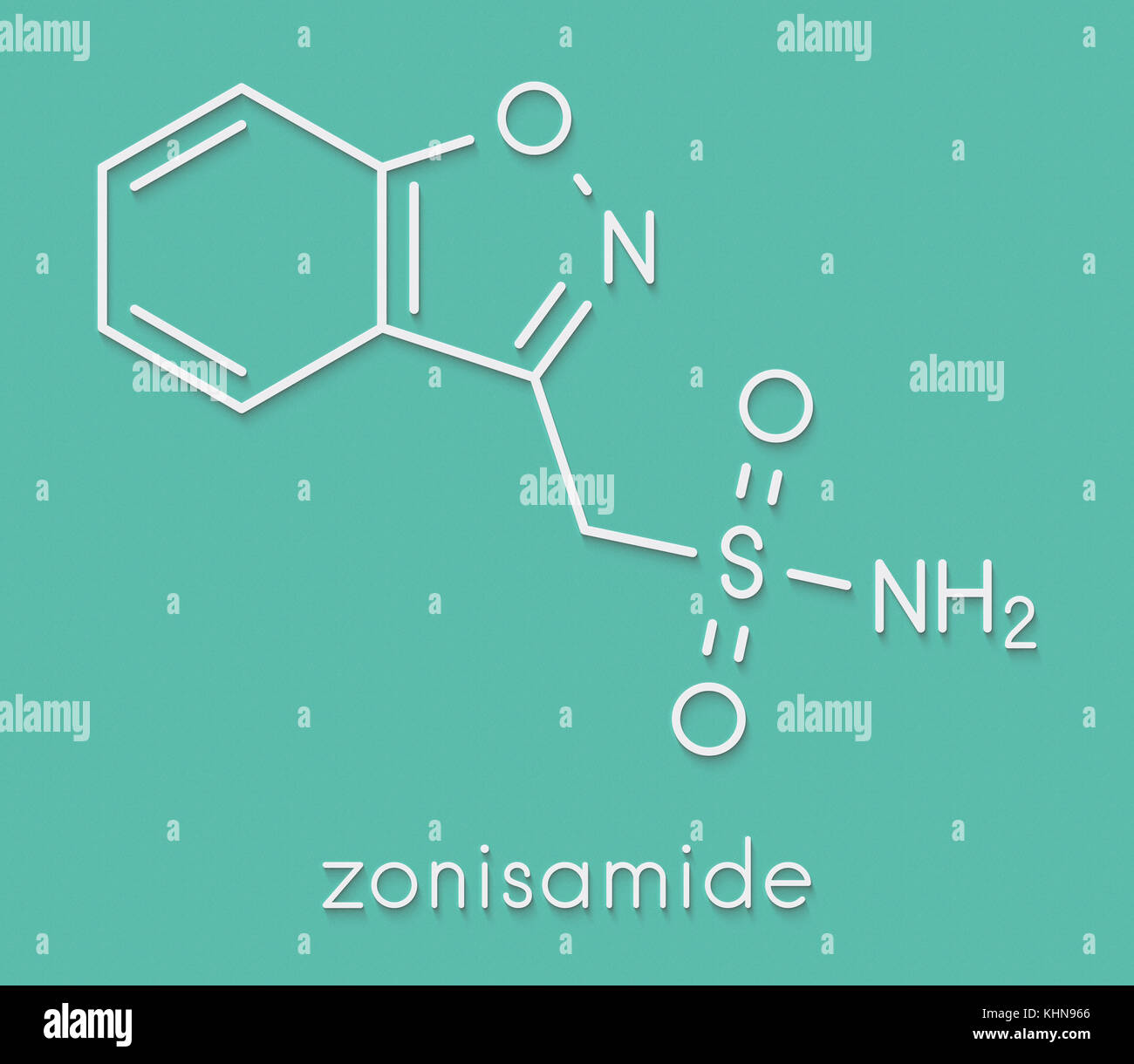 Zonisamide epilepsy drug molecule. Skeletal formula Stock Photo - Alamy