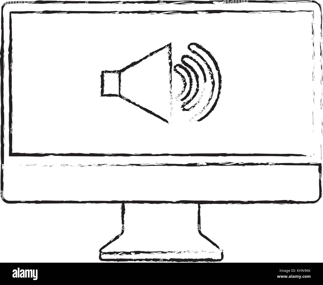 monitor computer sound volume communication Stock Vector Image & Art ...