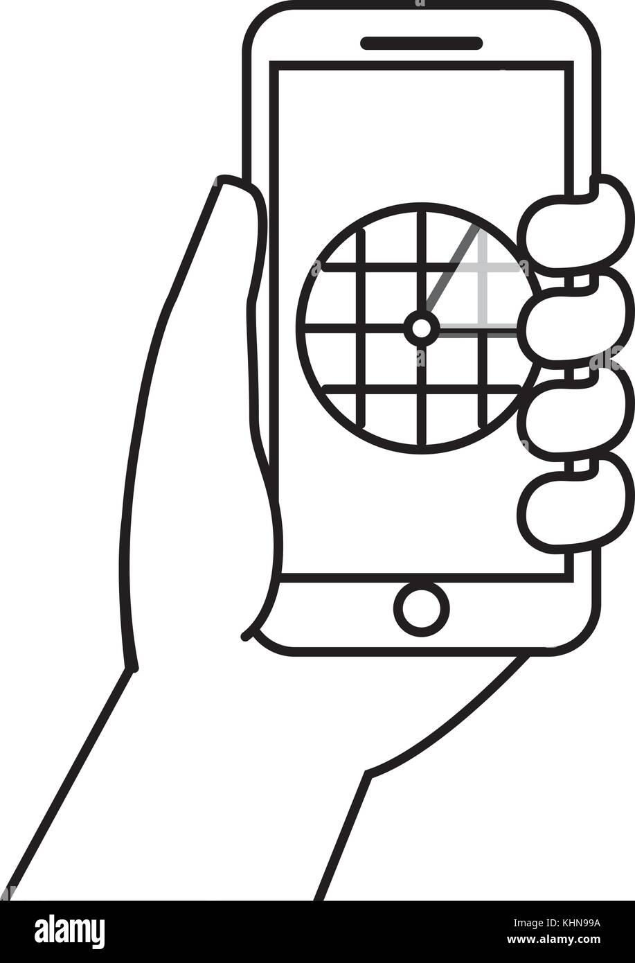 hand holding smartphone gps navigation screen Stock Vector Image & Art ...