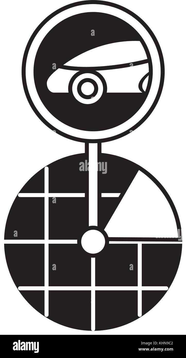 gps navigation screen pointer map car vehicle Stock Vector Image & Art ...