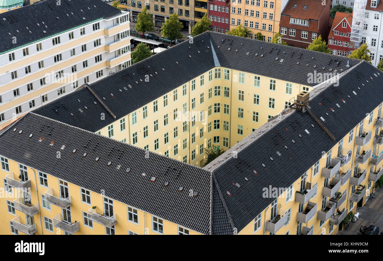Apartment building from above in Copenhagen Denmark Stock Photo - Alamy