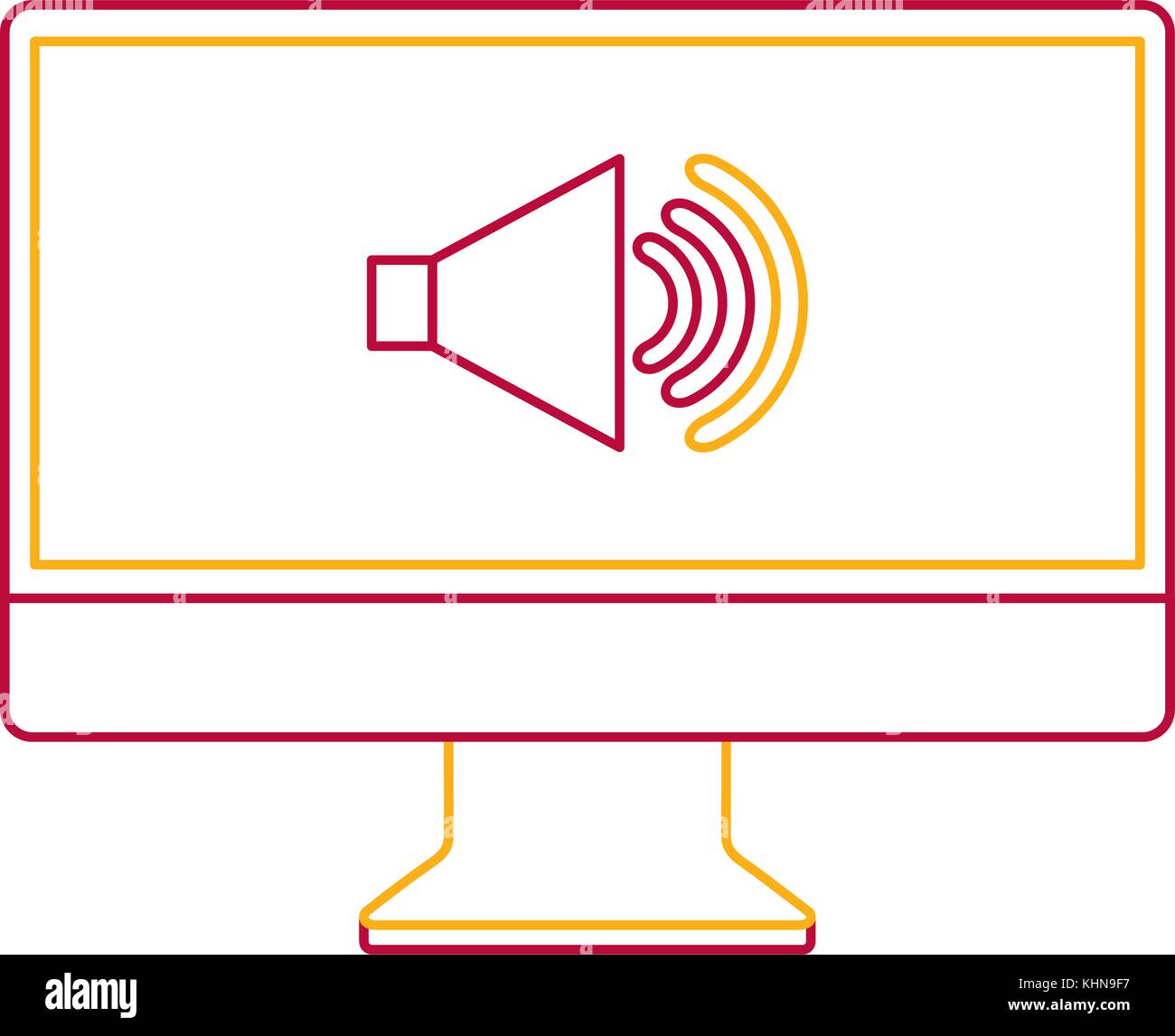 monitor computer sound volume communication Stock Vector Image & Art ...