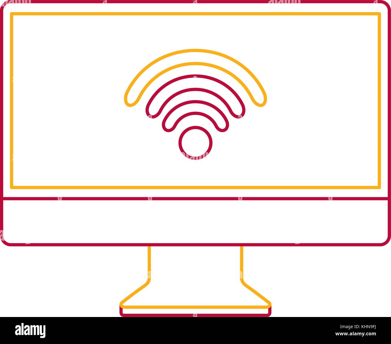 monitor computer wifi connection screen device Stock Vector Image & Art ...