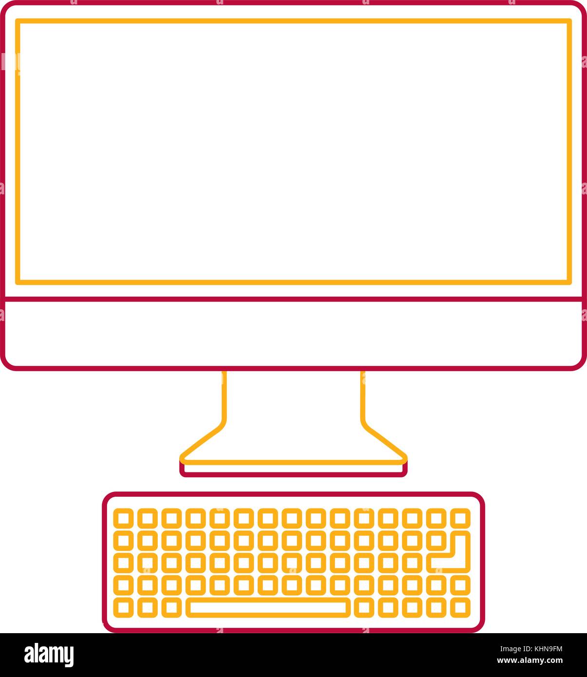 Monitor Computer Keyboard Technology Device Screen Stock Vector Image And Art Alamy