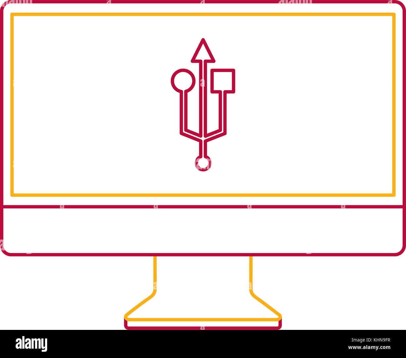 monitor computer usb app button screen Stock Vector Image & Art - Alamy