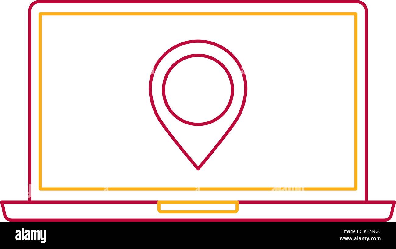 laptop pin map navigation device screen technology Stock Vector Image ...
