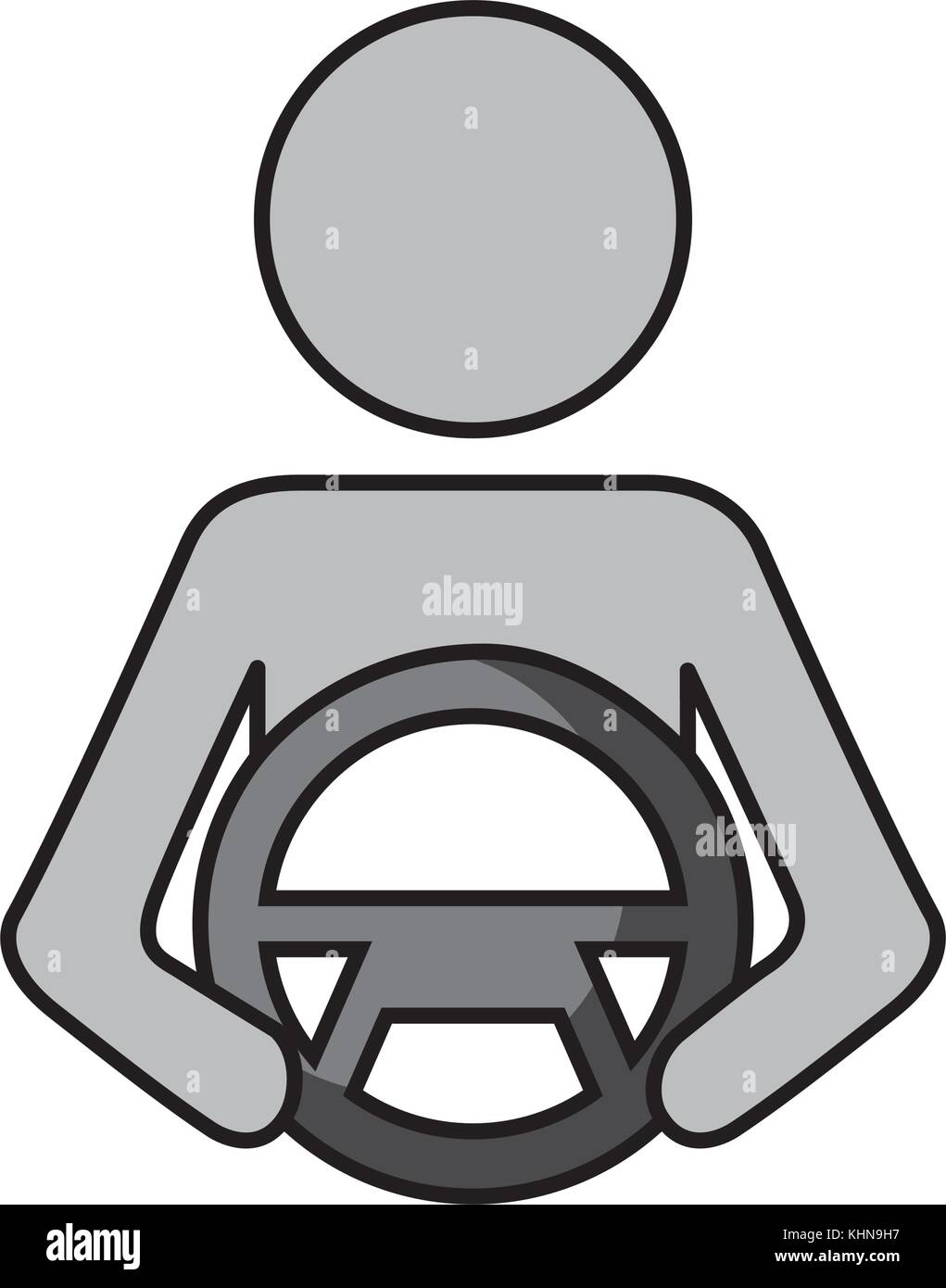 driver at steering wheel autonomous design Stock Vector Image & Art - Alamy