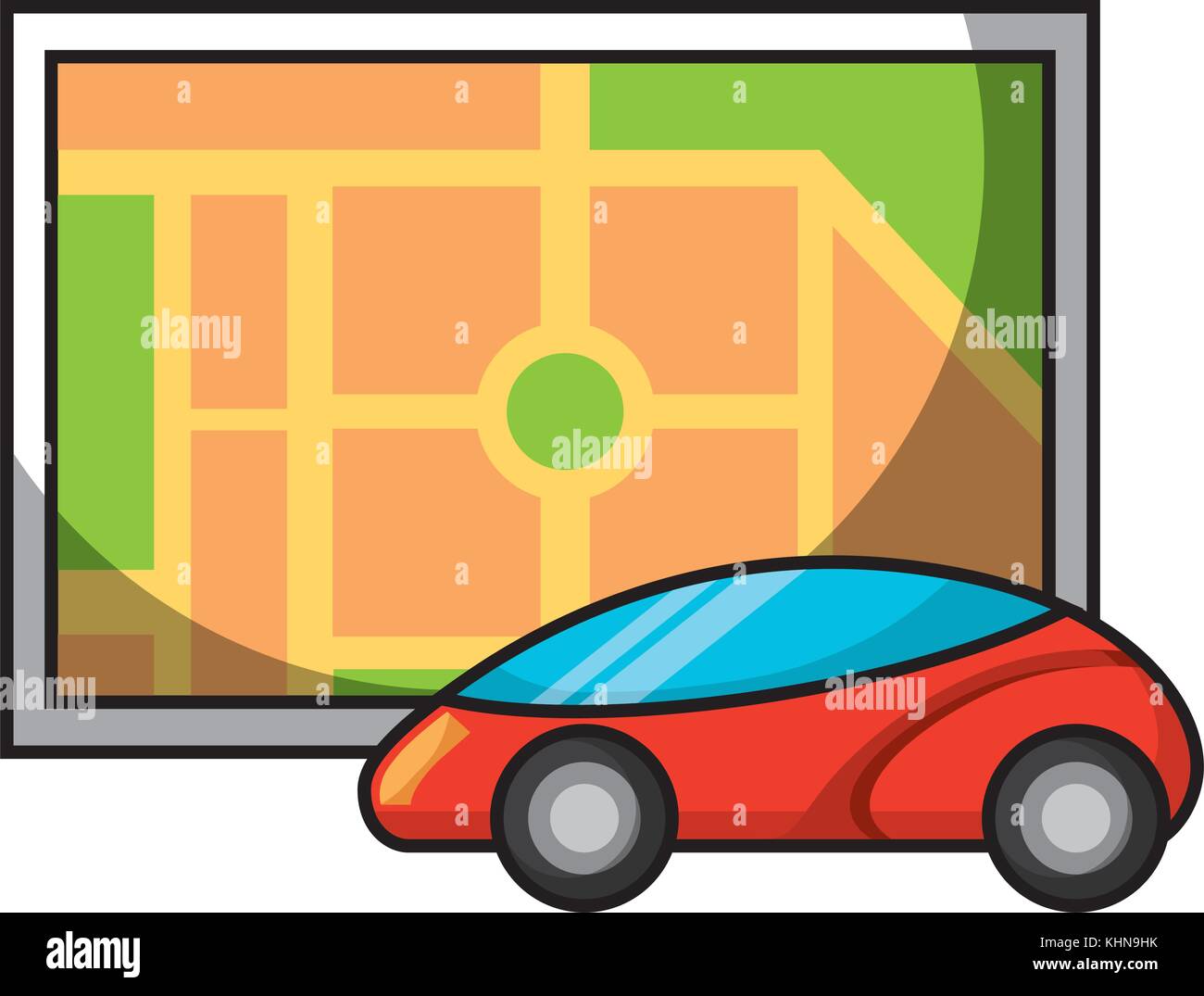 map navigation car autonomous web application Stock Vector Image & Art ...