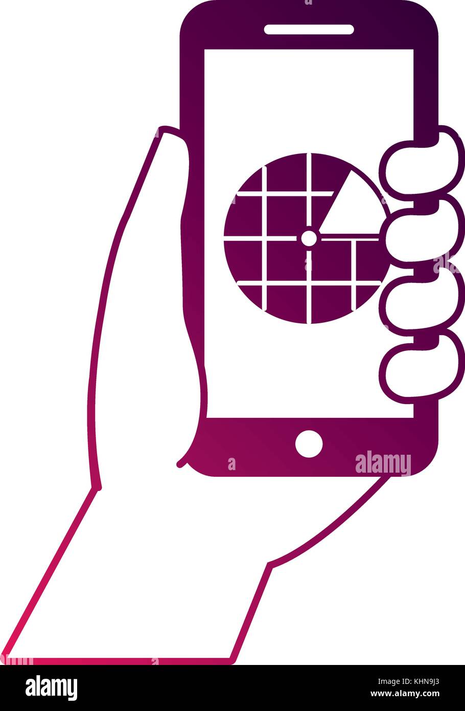 hand holding smartphone gps navigation screen Stock Vector Image & Art ...