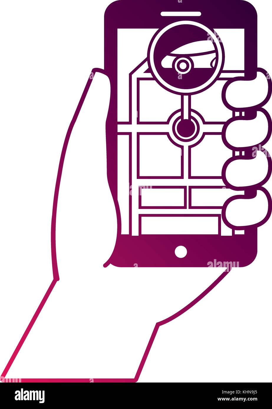 Man in car using hand Stock Vector Images - Alamy