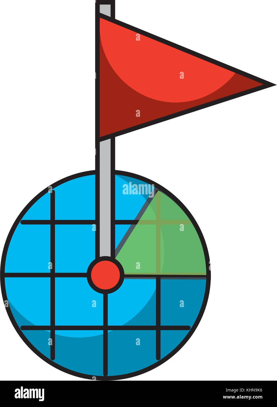 gps navigation screen pointer map flag marker symbol Stock Vector Image ...