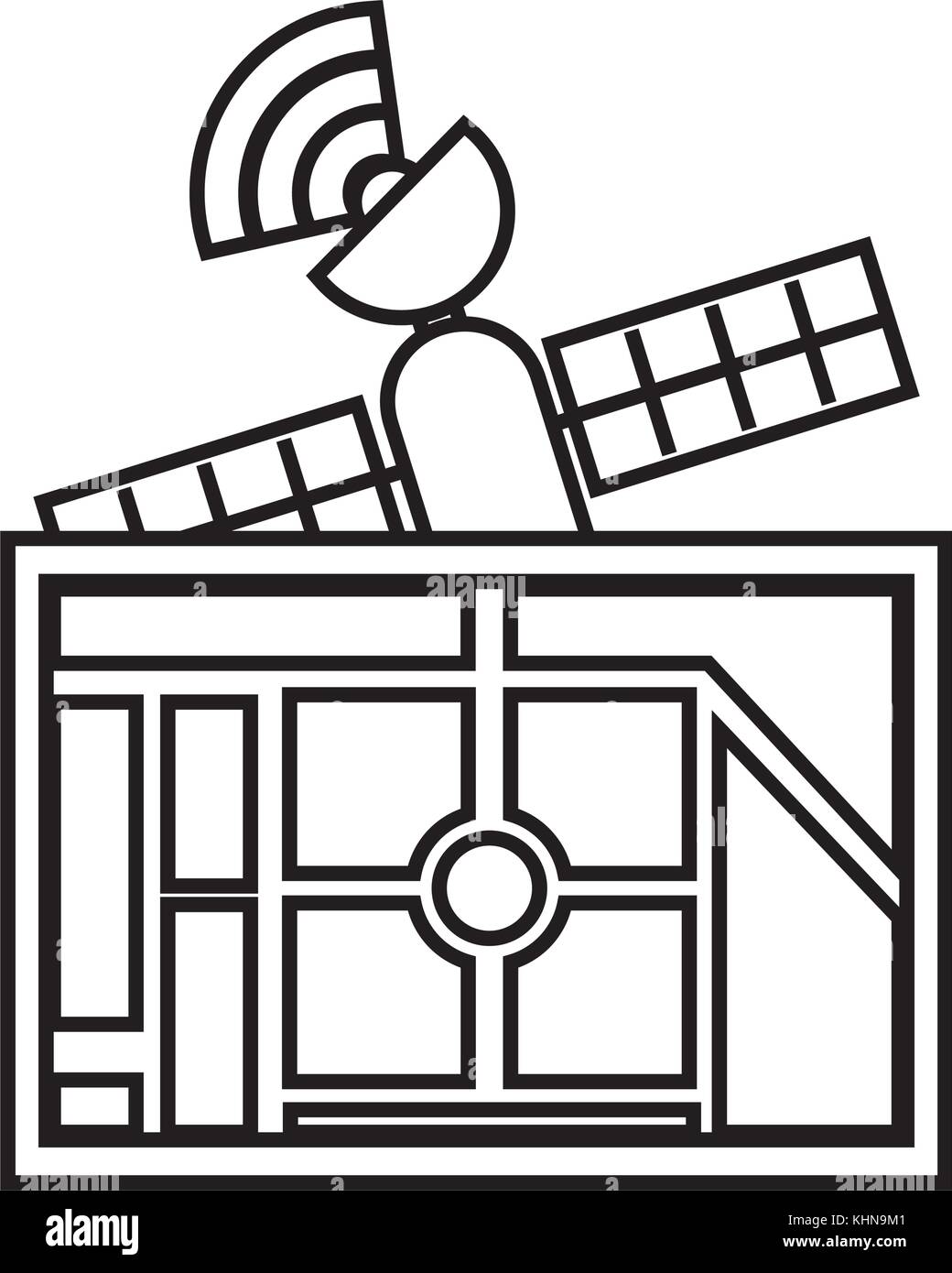 map navigation satellite signal application destination Stock Vector ...