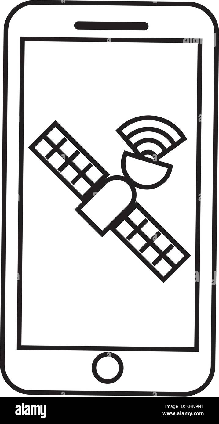 smartphone gps navigation satellite technology Stock Vector Image & Art ...