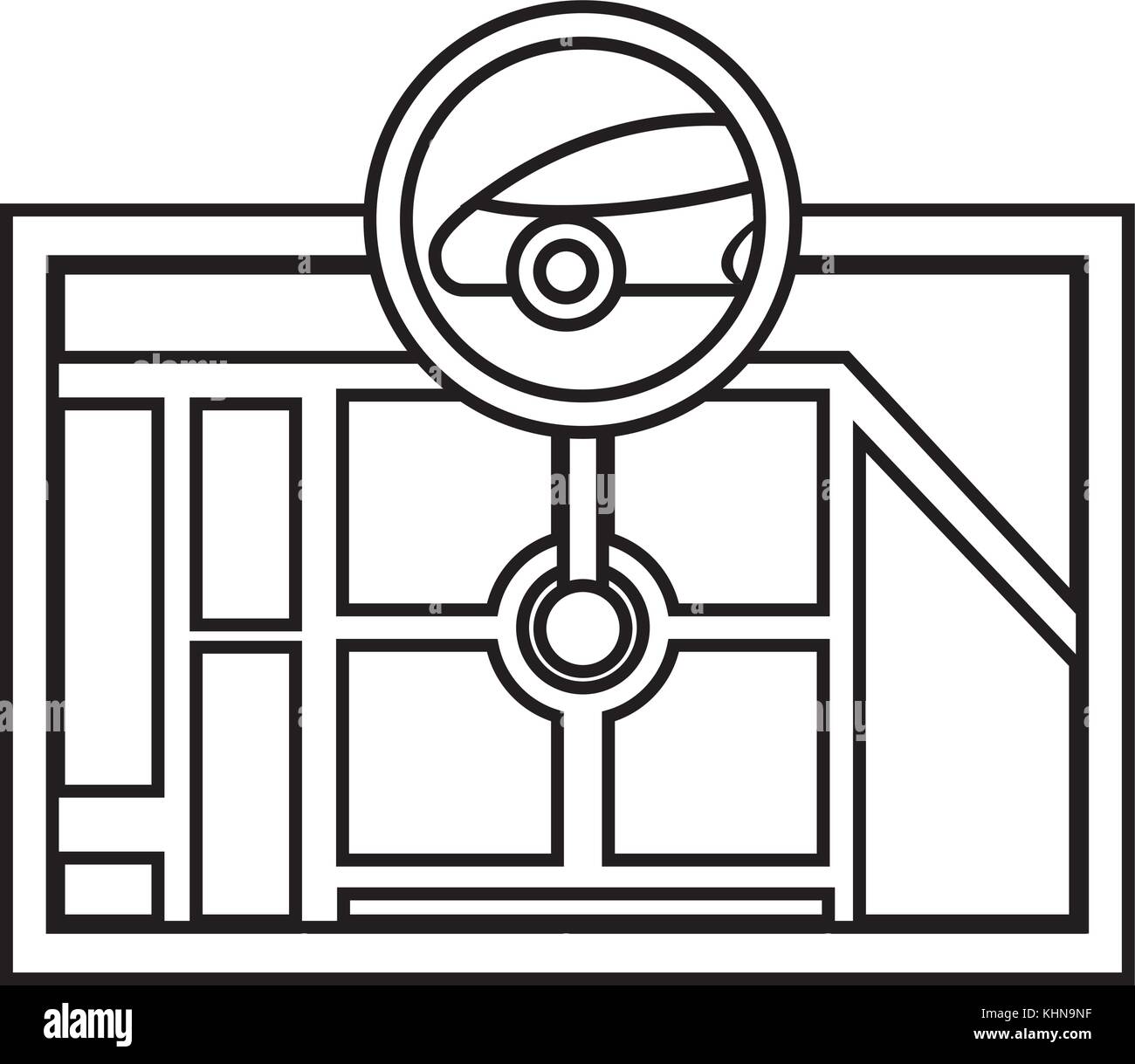 gps navigation map destination pointer car vehicle Stock Vector Image ...