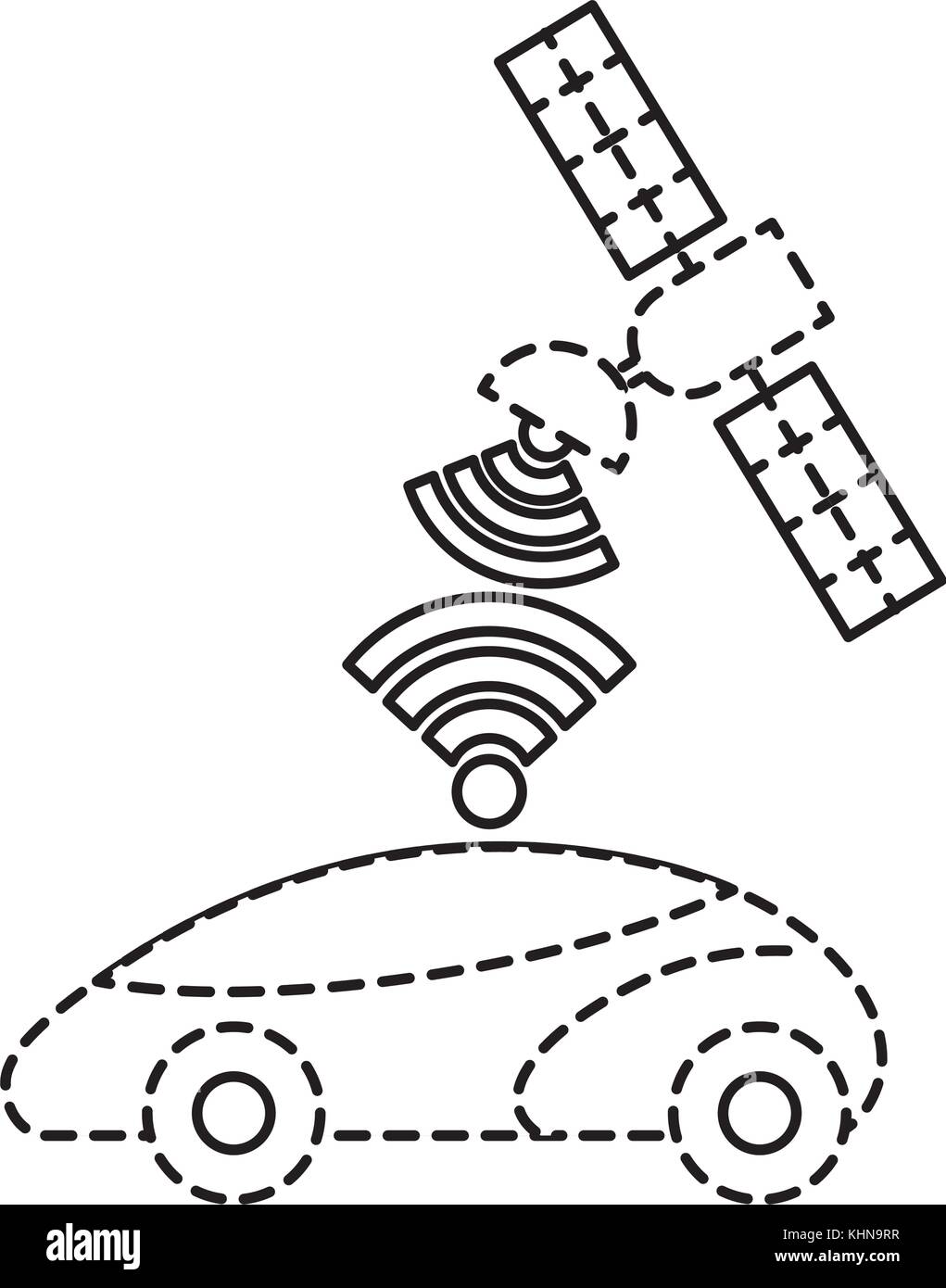 gps navigation satellite help car destination signal Stock Vector Image ...