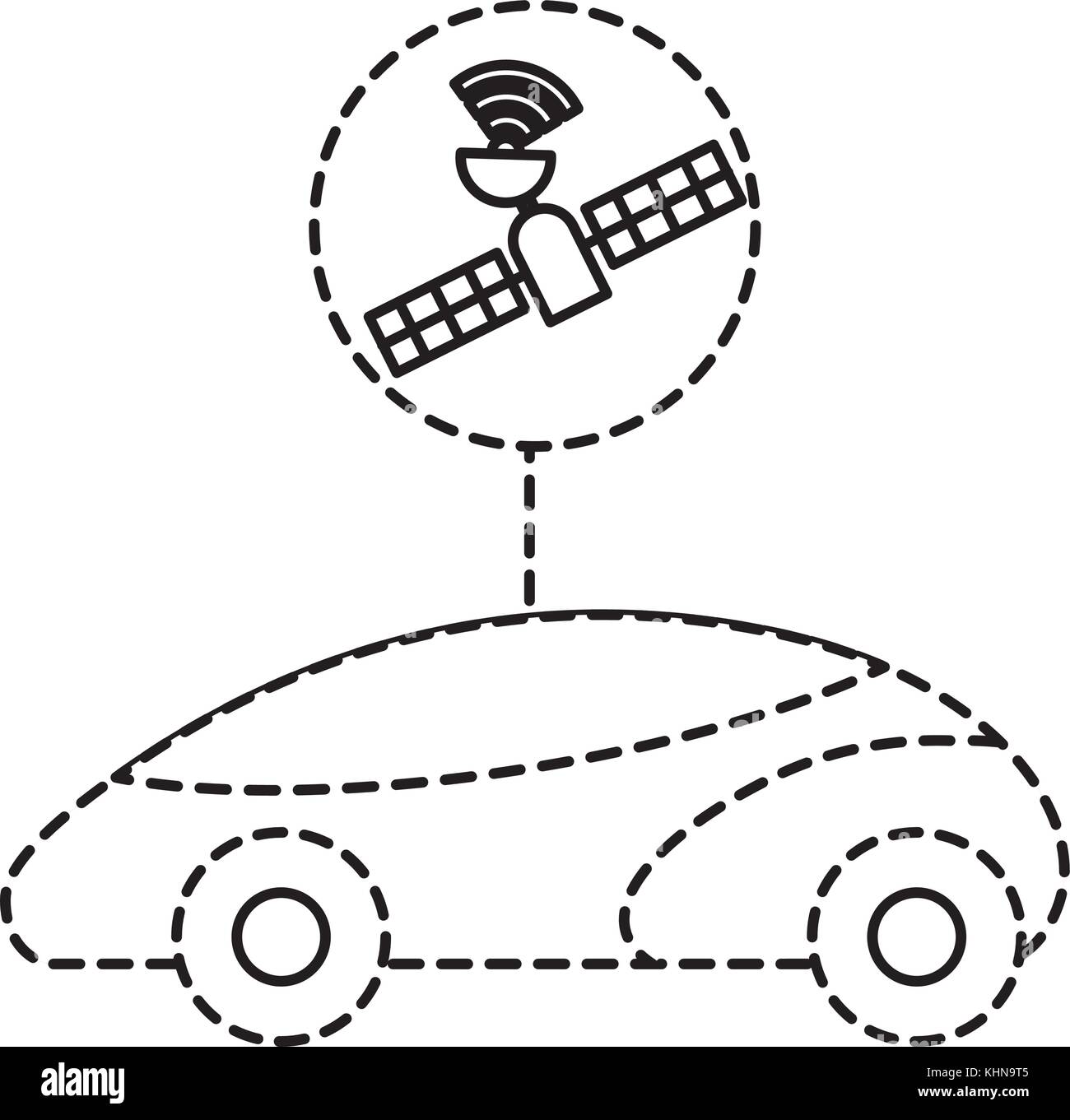 gps navigation car autonomous satellite connection Stock Vector Image ...