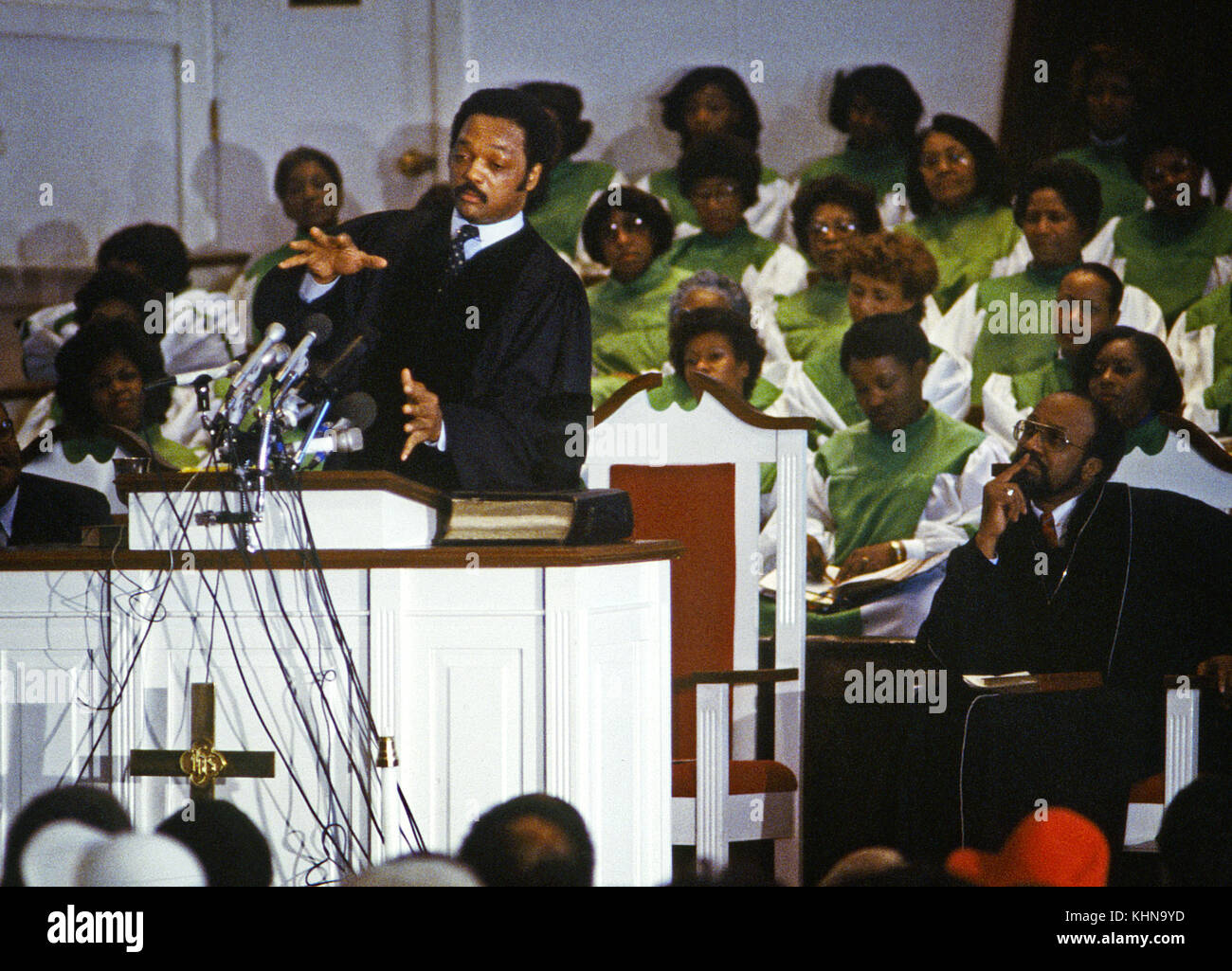 Jesse Jackson campaigns during his 1984 bid for President of the United ...