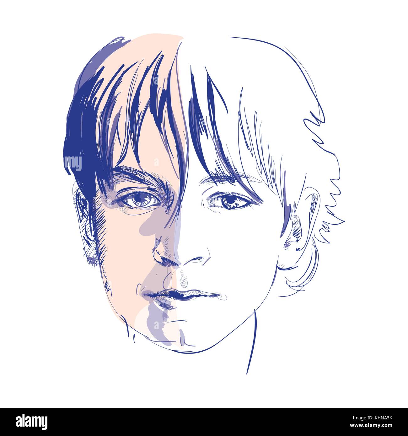 Illustrator drawing portrait Stock Vector Images - Alamy