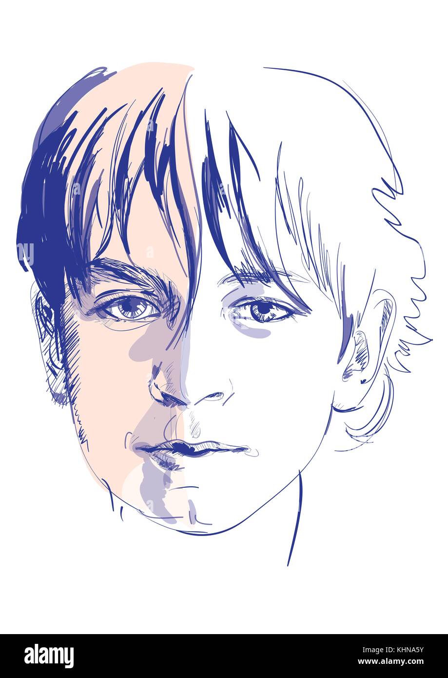 Young Boy portrait. Vector. Illustration Stock Vector Image & Art - Alamy