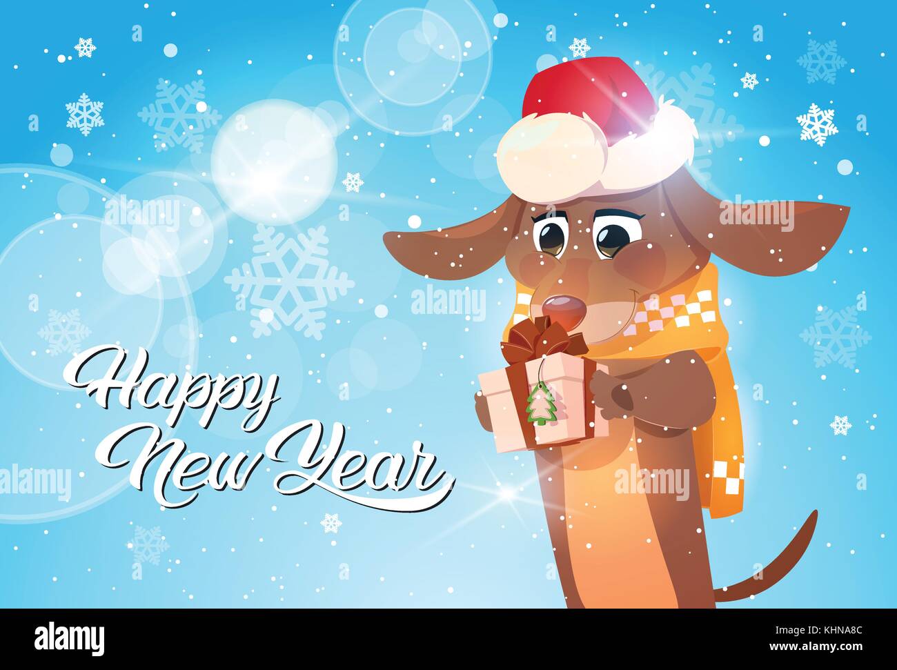 Happy dog in winter Stock Vector Images - Alamy