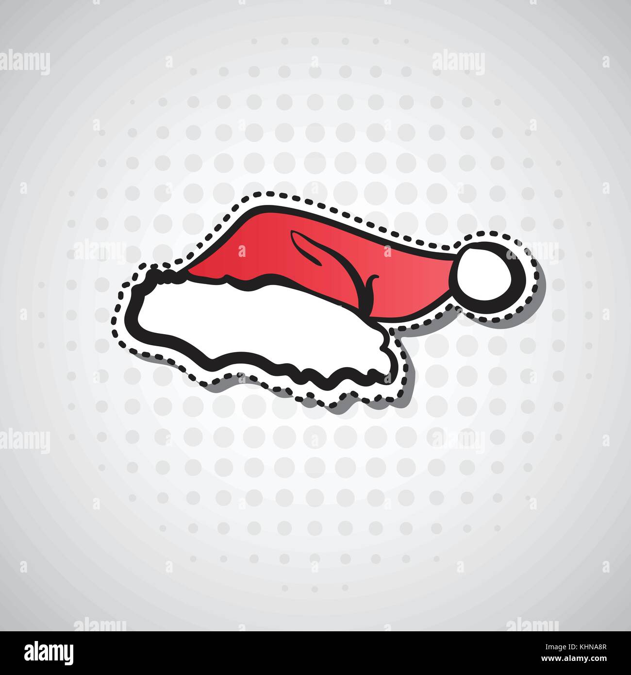 Santa Hat Sticker Christmas And New Year Badge Stock Vector Image & Art ...