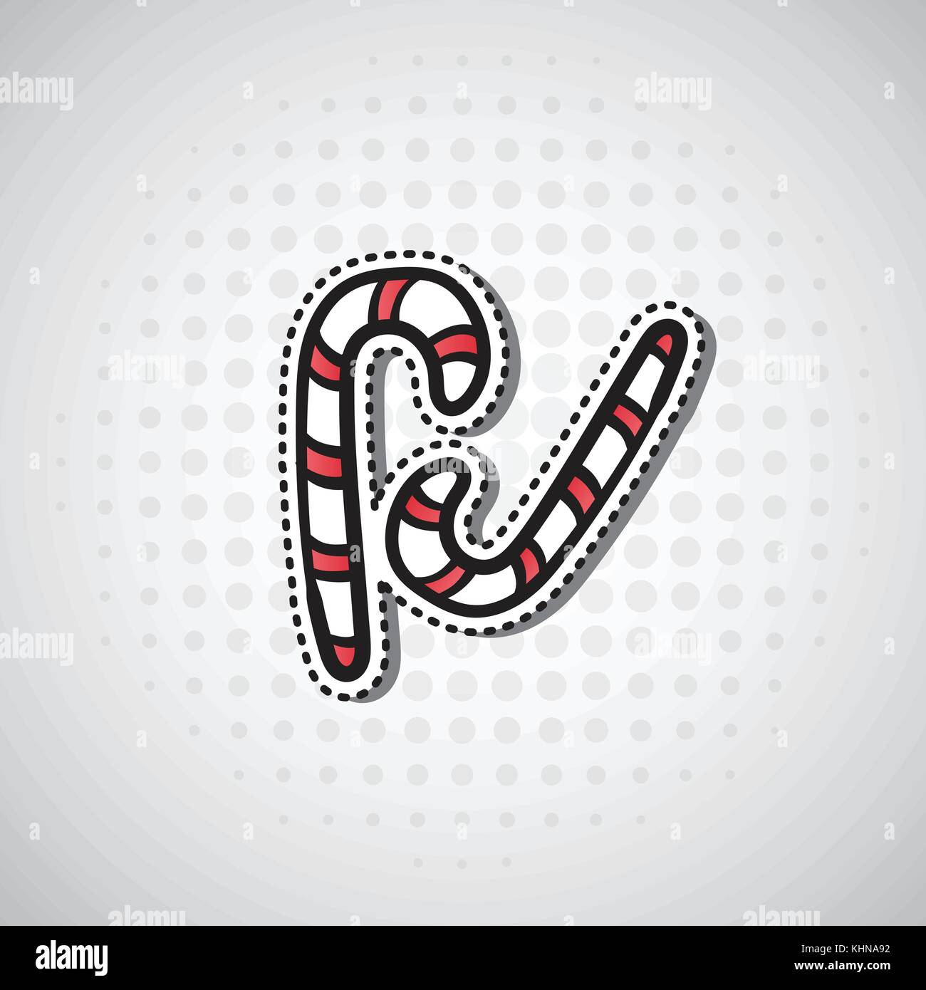 Candies Cane Sticker Christmas And New Year Badge Stock Vector Image ...