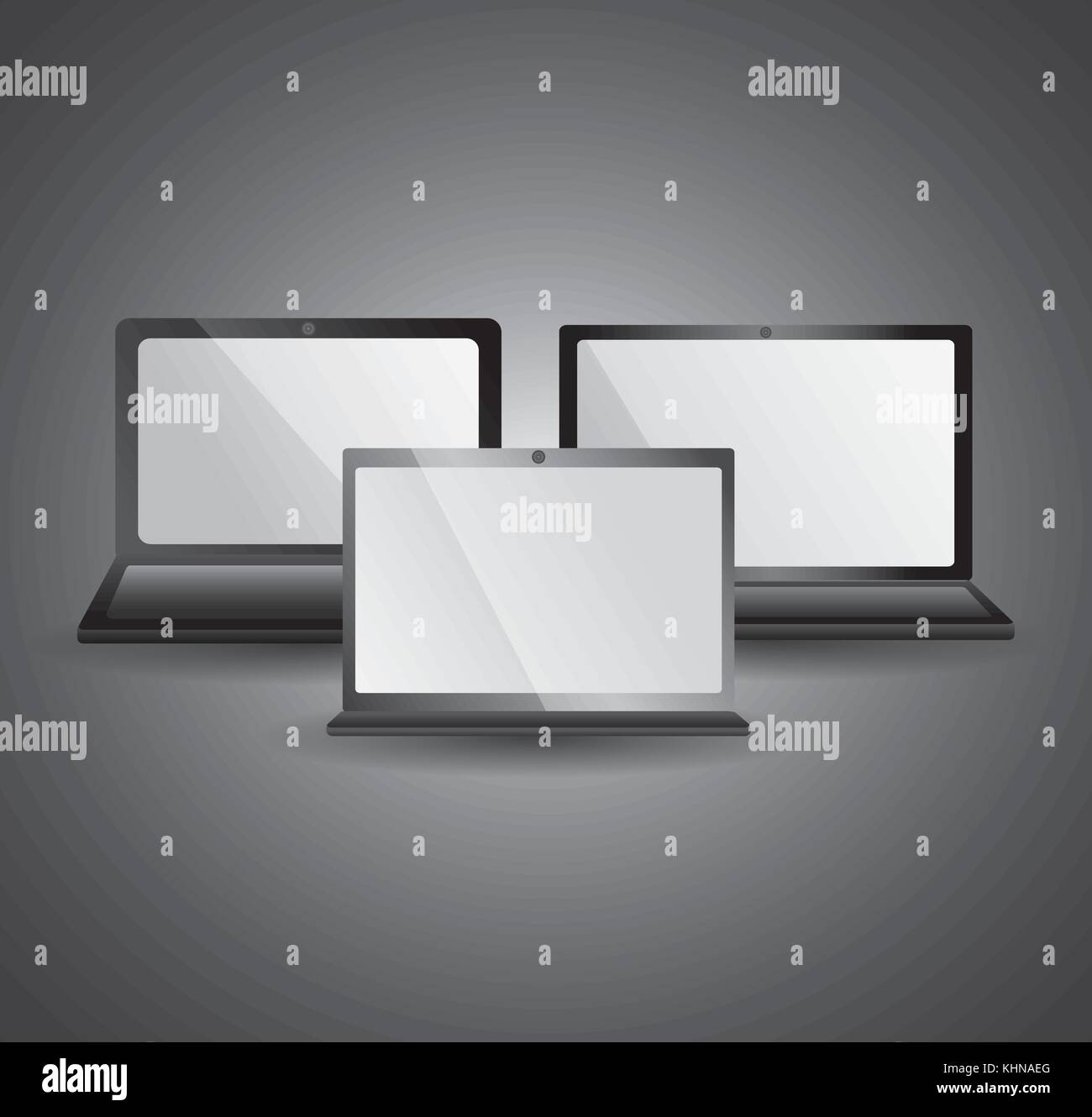 modern electronic laptop devices gadgets mobile equipment Stock Vector ...
