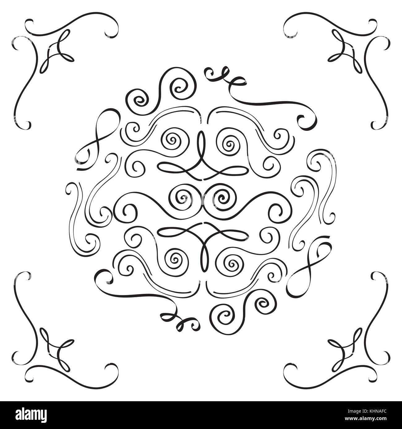 vintage element and page decoration ornate scroll Stock Vector Image ...