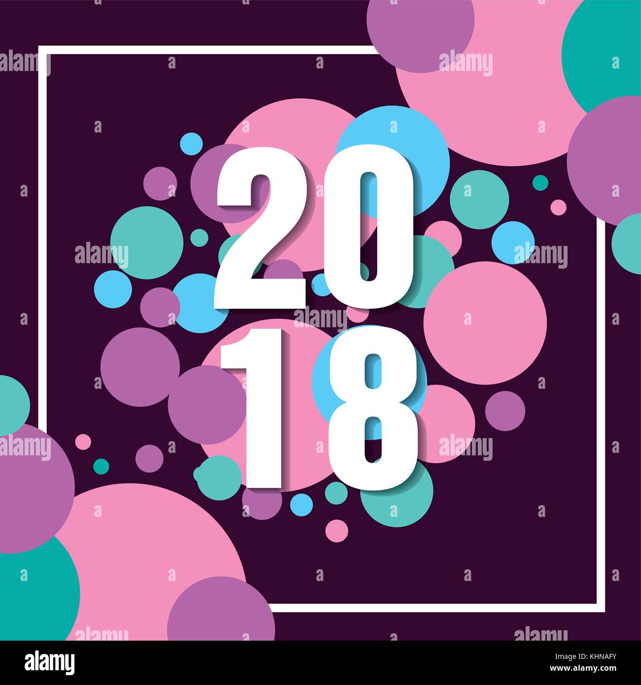 happy new year 2018 text card greeting Stock Vector Image & Art - Alamy