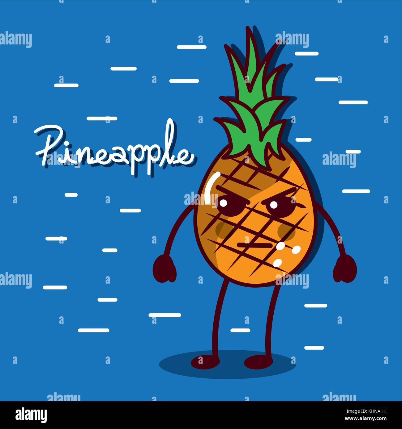 angry pineapple fruit kawaii character food Stock Vector Image & Art ...