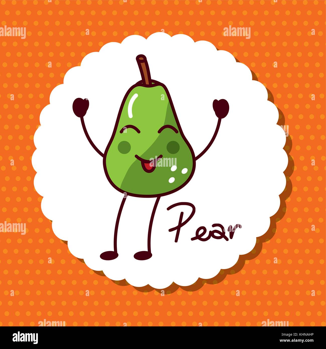 Kawaii Cute Happy Pear Fruit High Resolution Stock Photography and ...