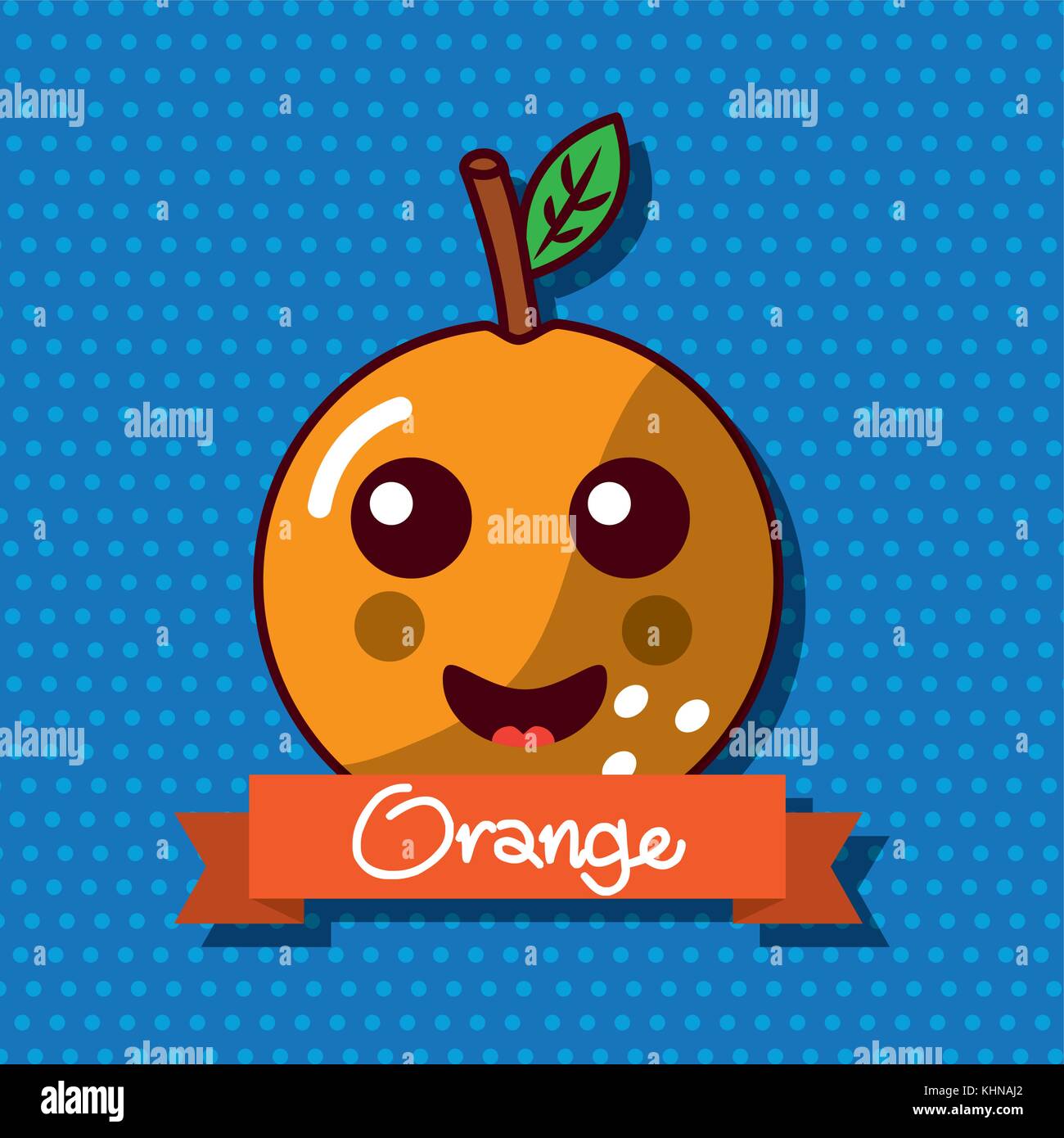 cute orange fruit kawaii cheerful character food Stock Vector Image ...