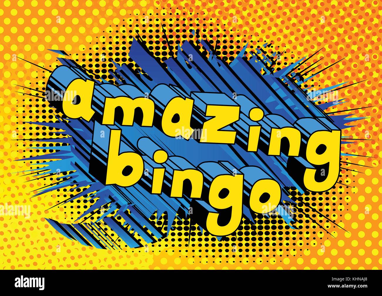 Amazing Bingo - Comic book style word on abstract background Stock ...