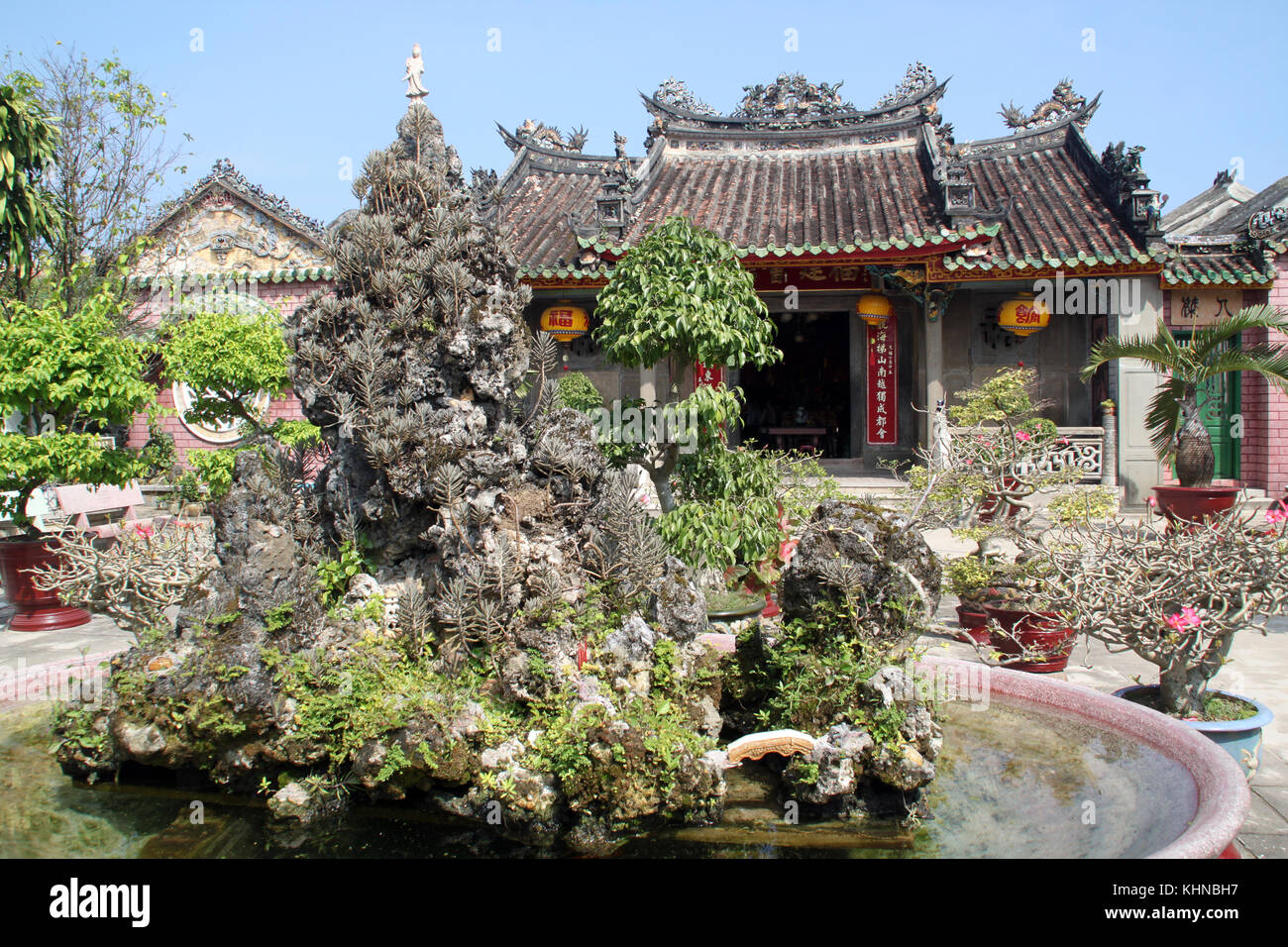 Inner yard of old vietnamise temple in Hoian, Virtnam Stock Photo - Alamy