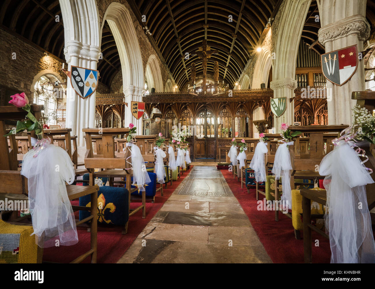 The beautiful medieval Cockington Church in Devon caught just a few ...