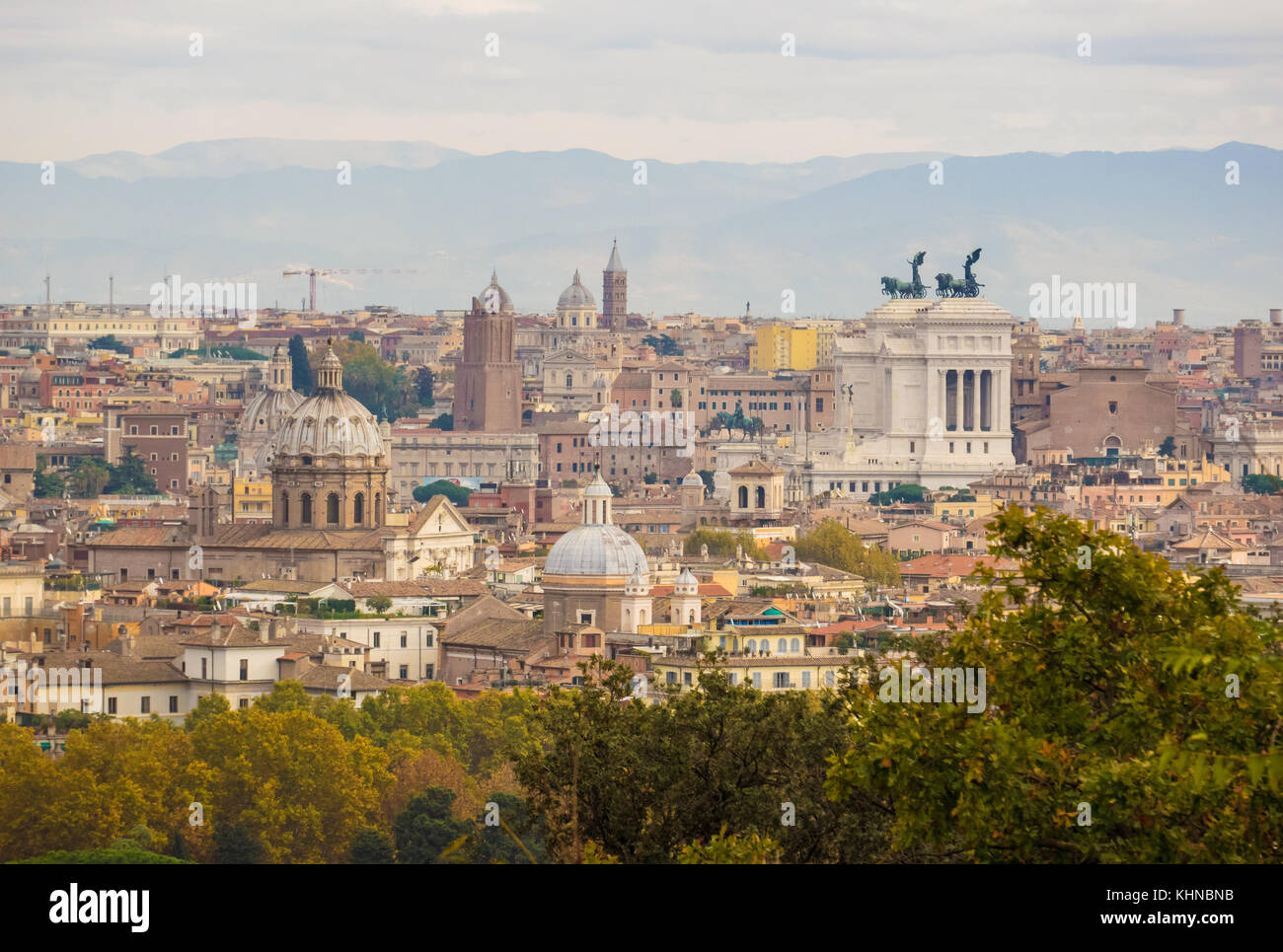 Rome (Italy) - From the Janiculum hill and terrace Stock Photo - Alamy