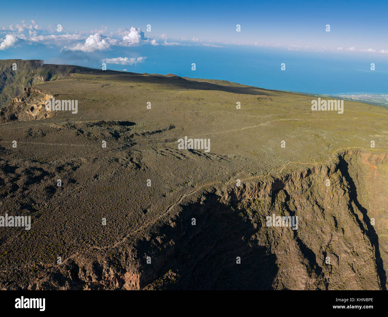 Beautiful landscape of the island of Reunion, mountains, tropics ...