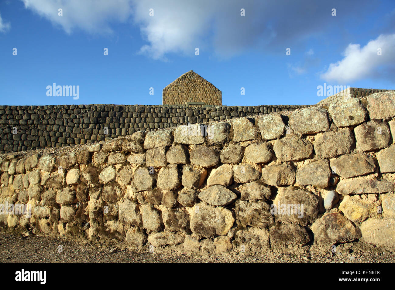 Stone wall and ruins of fortress in Ingapirca in Ecuador Stock Photo ...