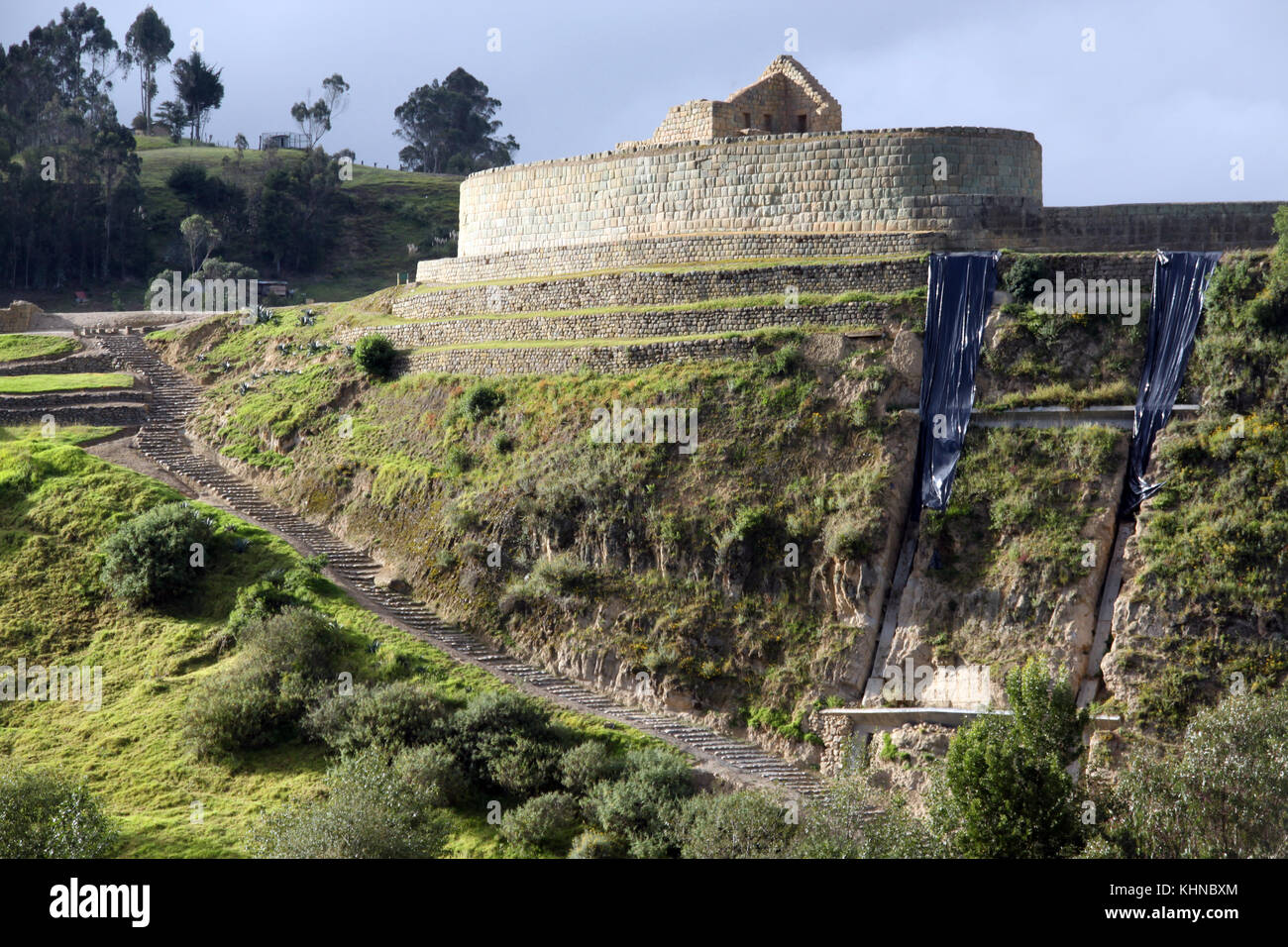 Staircase and inca ruins in Ingapirca in Ecuador Stock Photo - Alamy