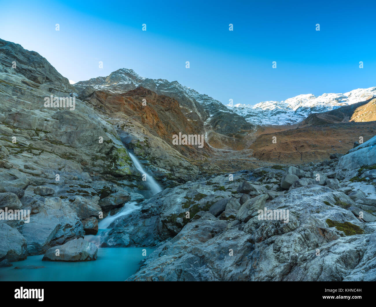 Europe, waterfall, water cascades, long exposition, coniferous forest ...