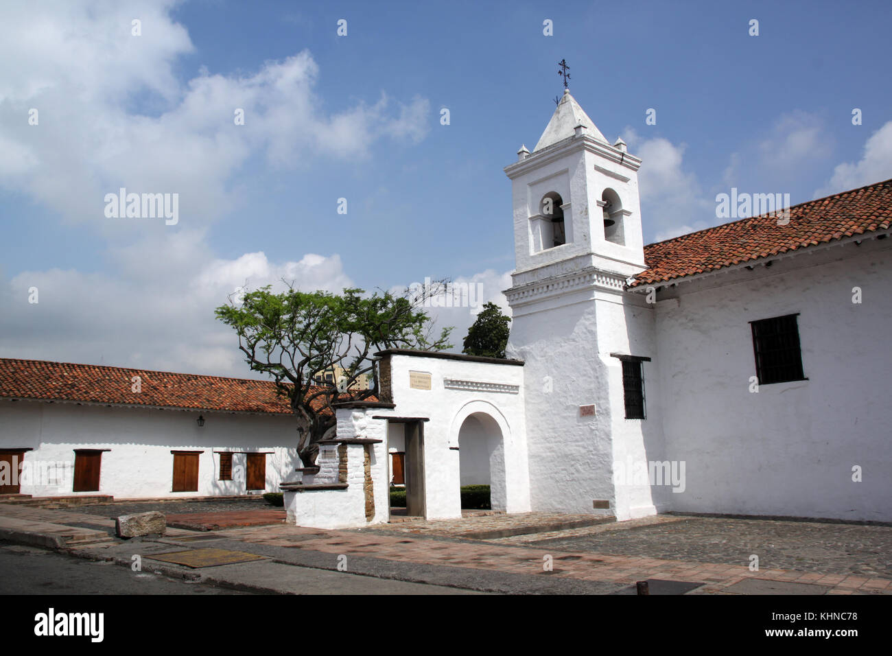 Inside white monastery in Kali, Colombia Stock Photo - Alamy