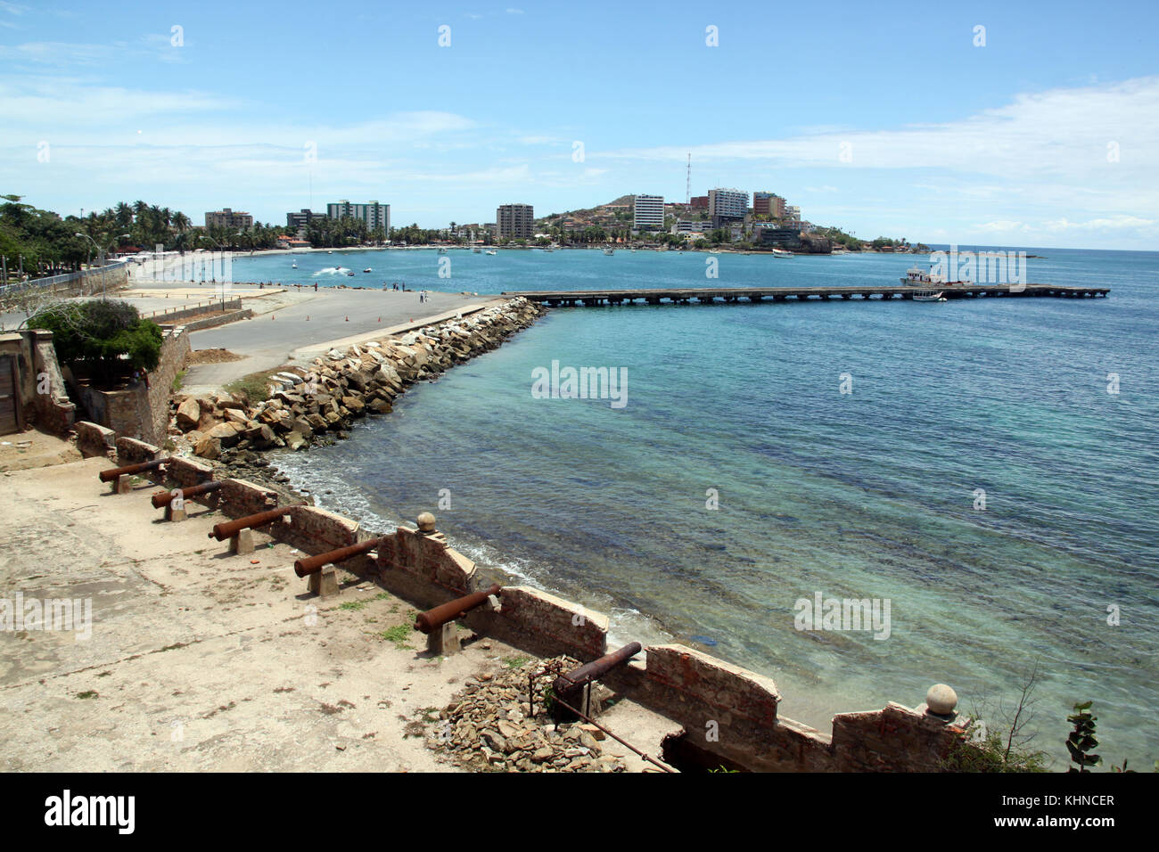 View on the coast from fort in Pampatar, Venezuela Stock Photo - Alamy
