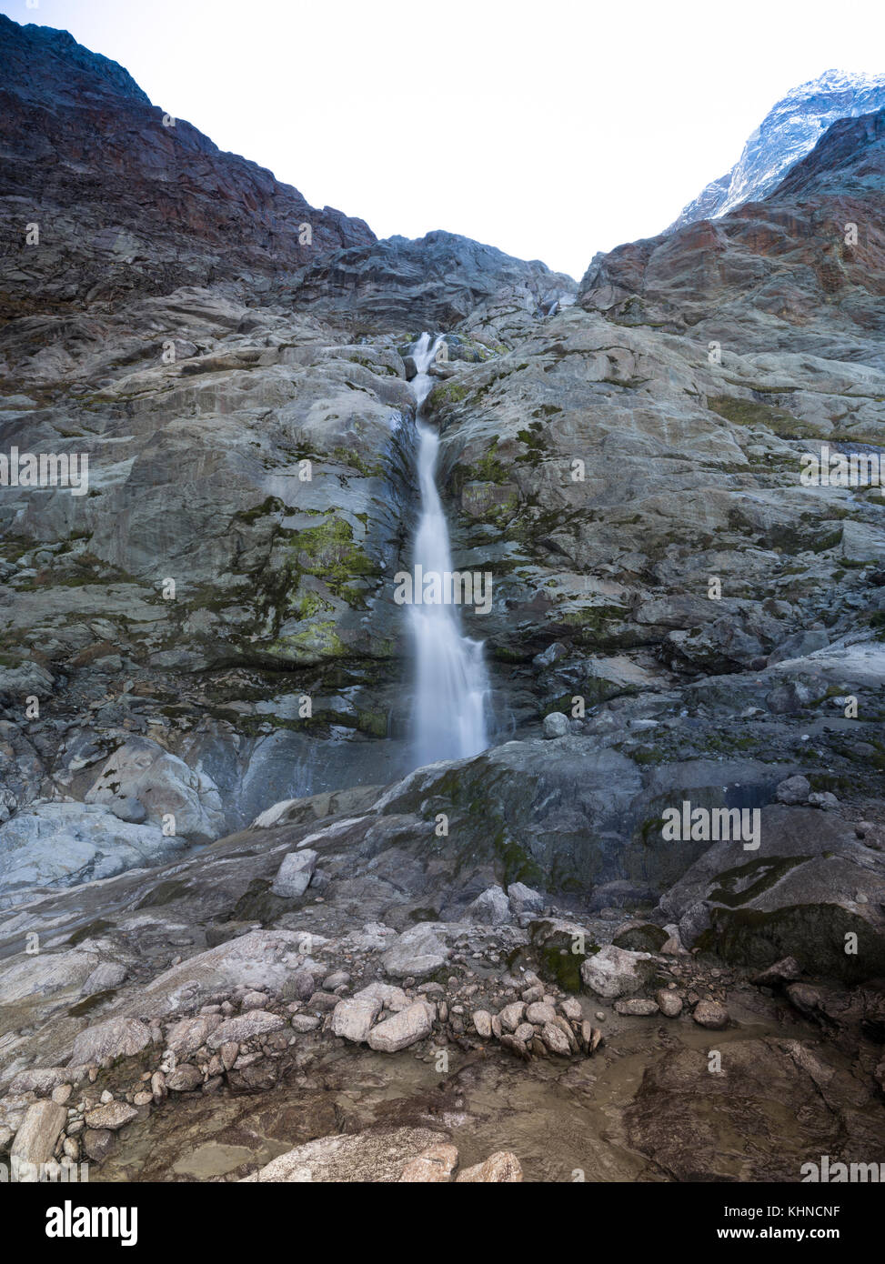 Europe, waterfall, water cascades, long exposition, coniferous forest ...