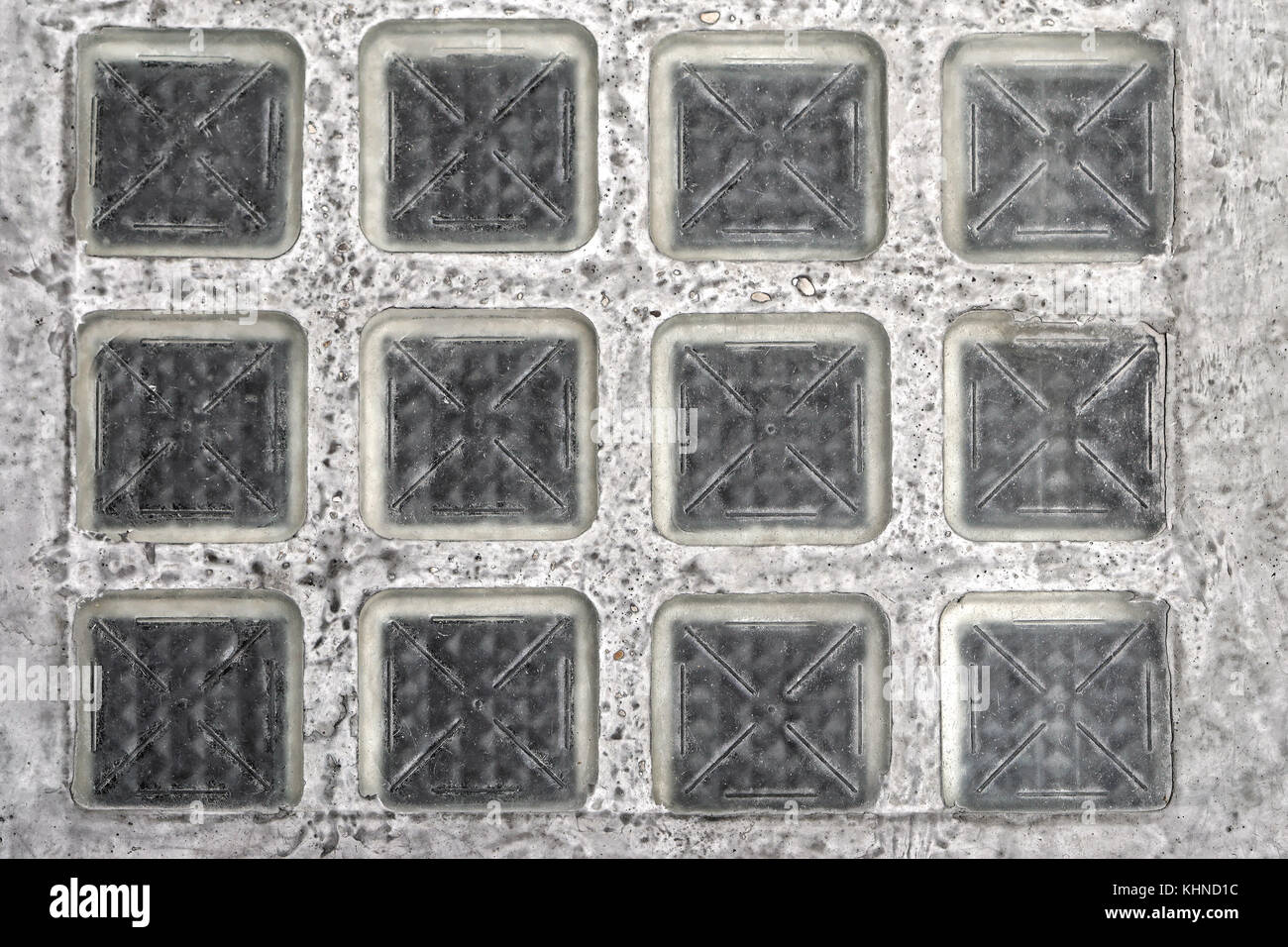 Clear glass blocks in floor pavement Stock Photo - Alamy