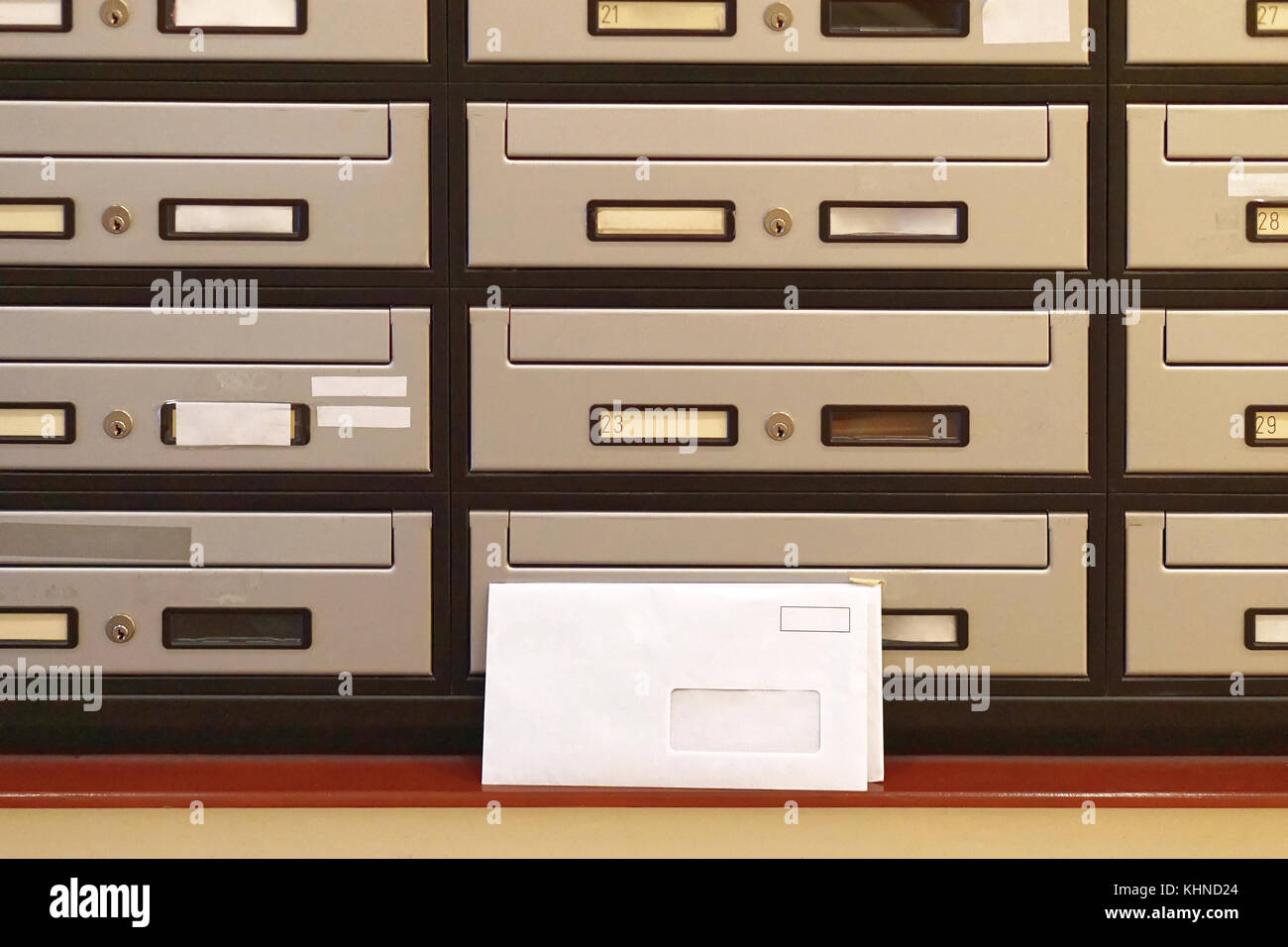 Mail letter and post boxes in residential building Stock Photo - Alamy